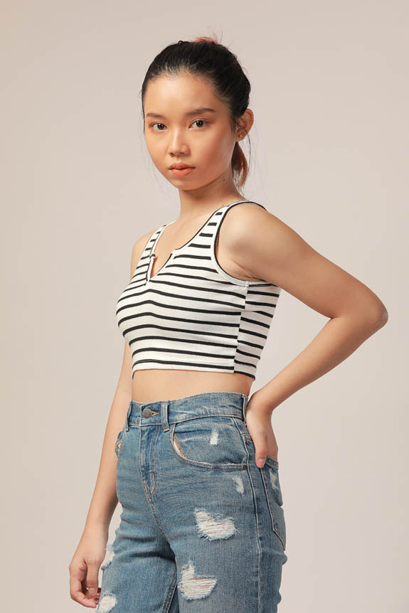 Lady Striped Ribbed Top | TEN11