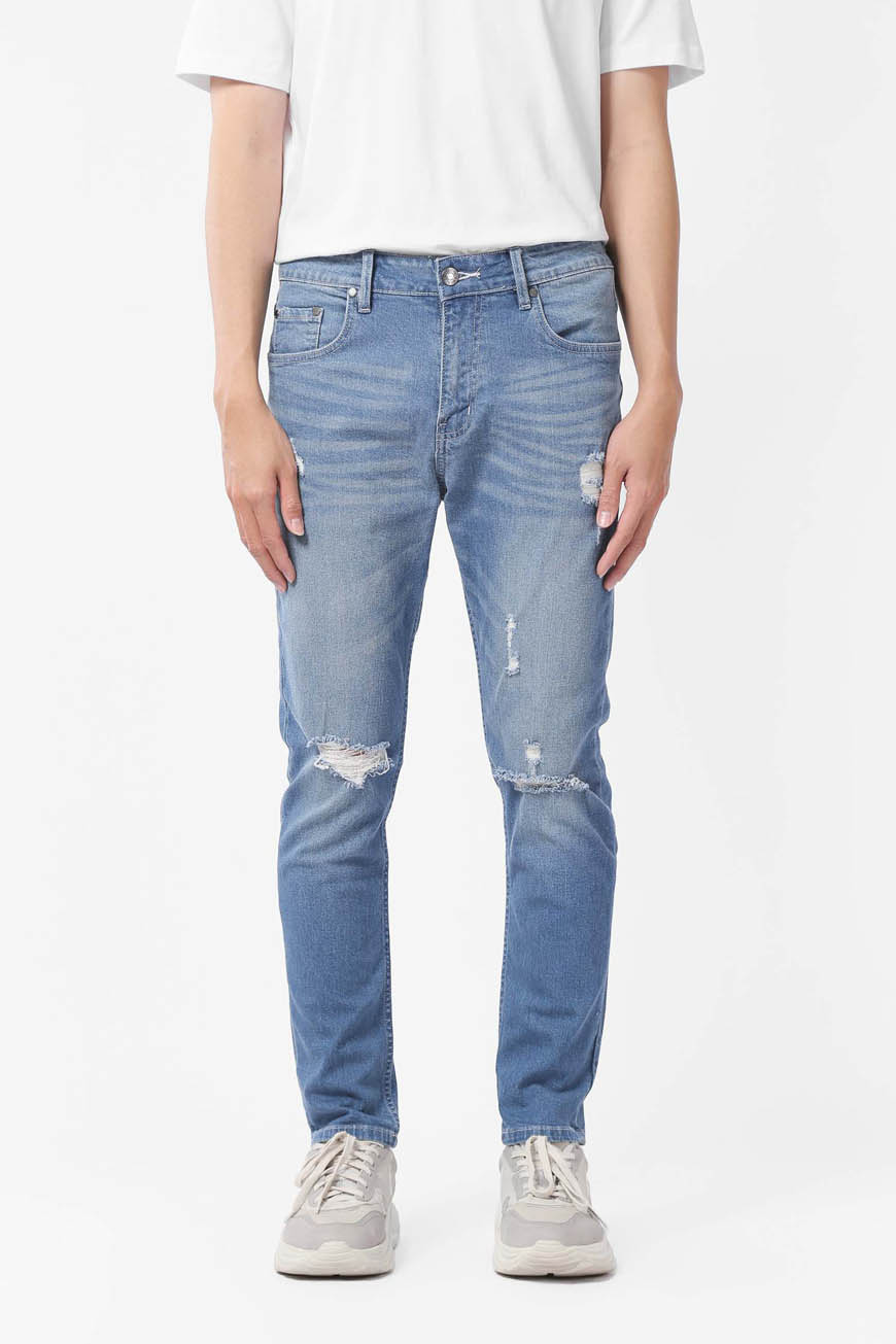 Men Slim Fit Trashed Jeans | TEN11