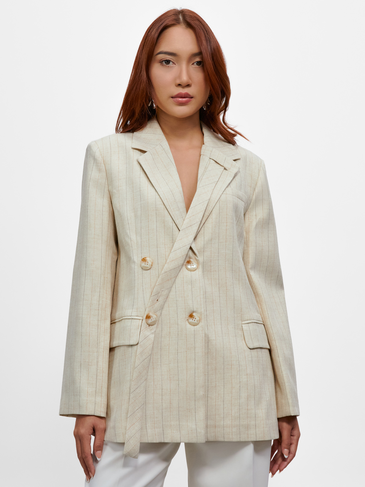Oversized Strip-Strap Blazer | ZANDO